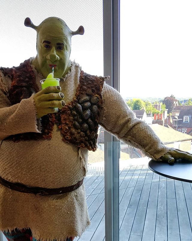 N'ice work, Shrek! Everyone's favourite ogre takes time to cool down ...